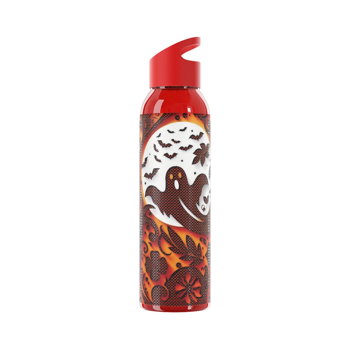 Spooky Night Ghosts & Bats Halloween Water Bottle 22oz 650ml Reusable ...