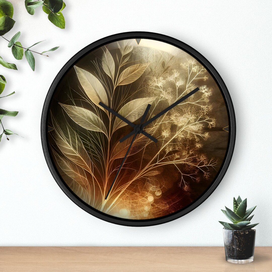 Resin Flower Wall Clock, Luminous 3D Design, Craft Room Decor, Wooden ...