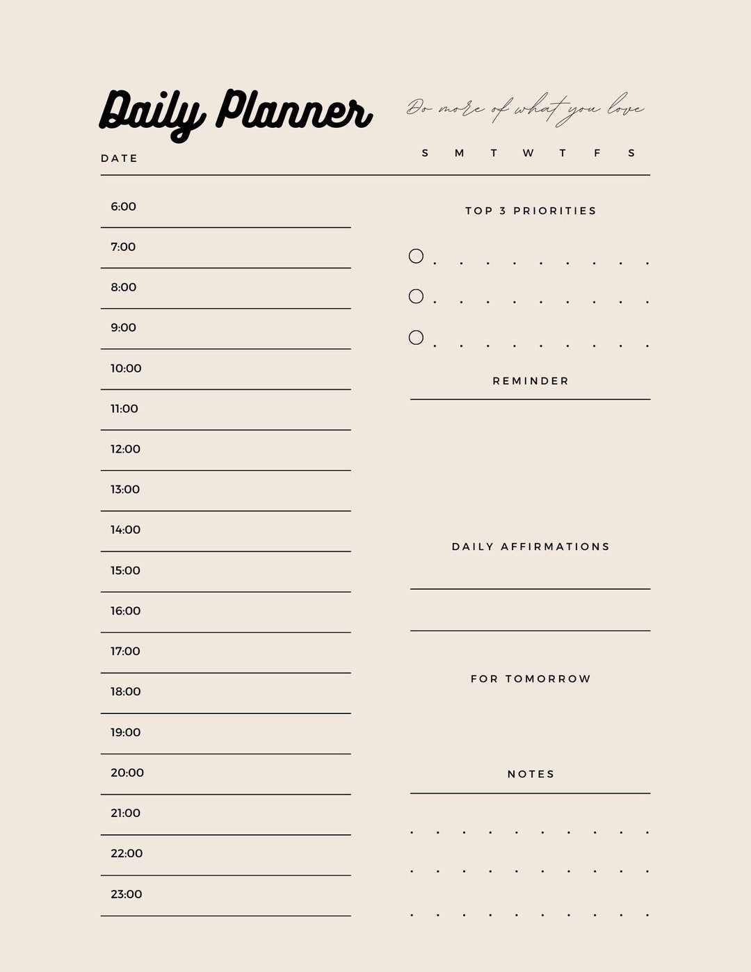 Printable Daily Planner to Do List Daily Shedule Printed Planner ...