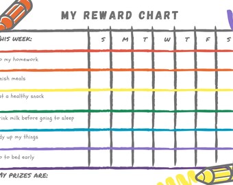 Behaviour Reward Chart for Girl | Printable, Editable, Digital PDF ...