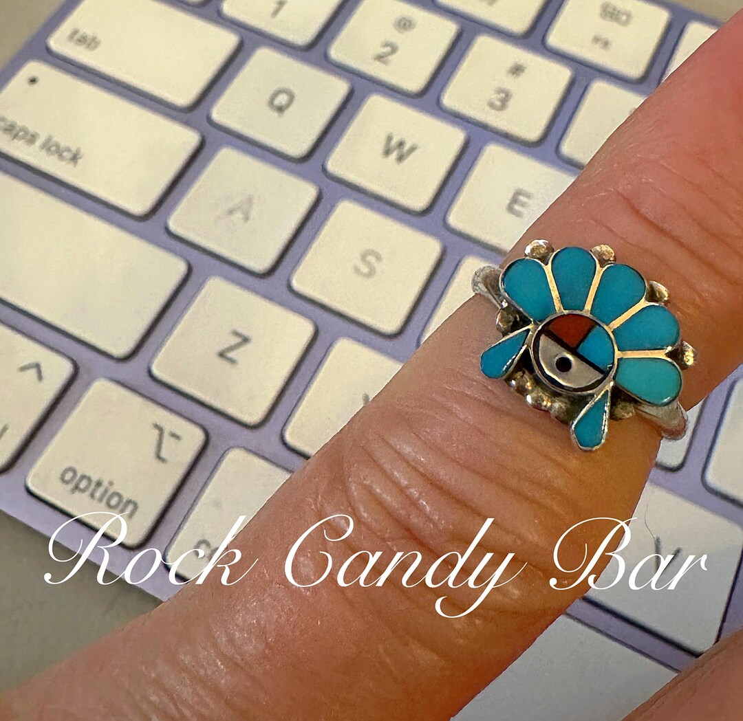 Zuni Headdress Ring Zuni Sun Face Extra Small Vintage Ring Mid Ring ...