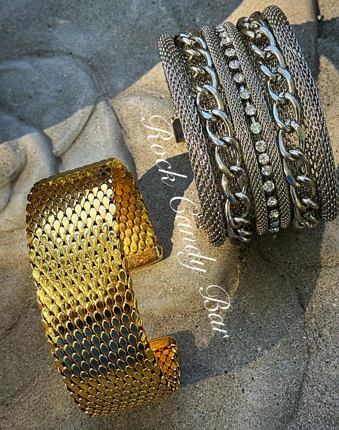 Mesh Cuff Bracelets Gold Statement Cuff Bracelet Silver Mesh Cuff ...