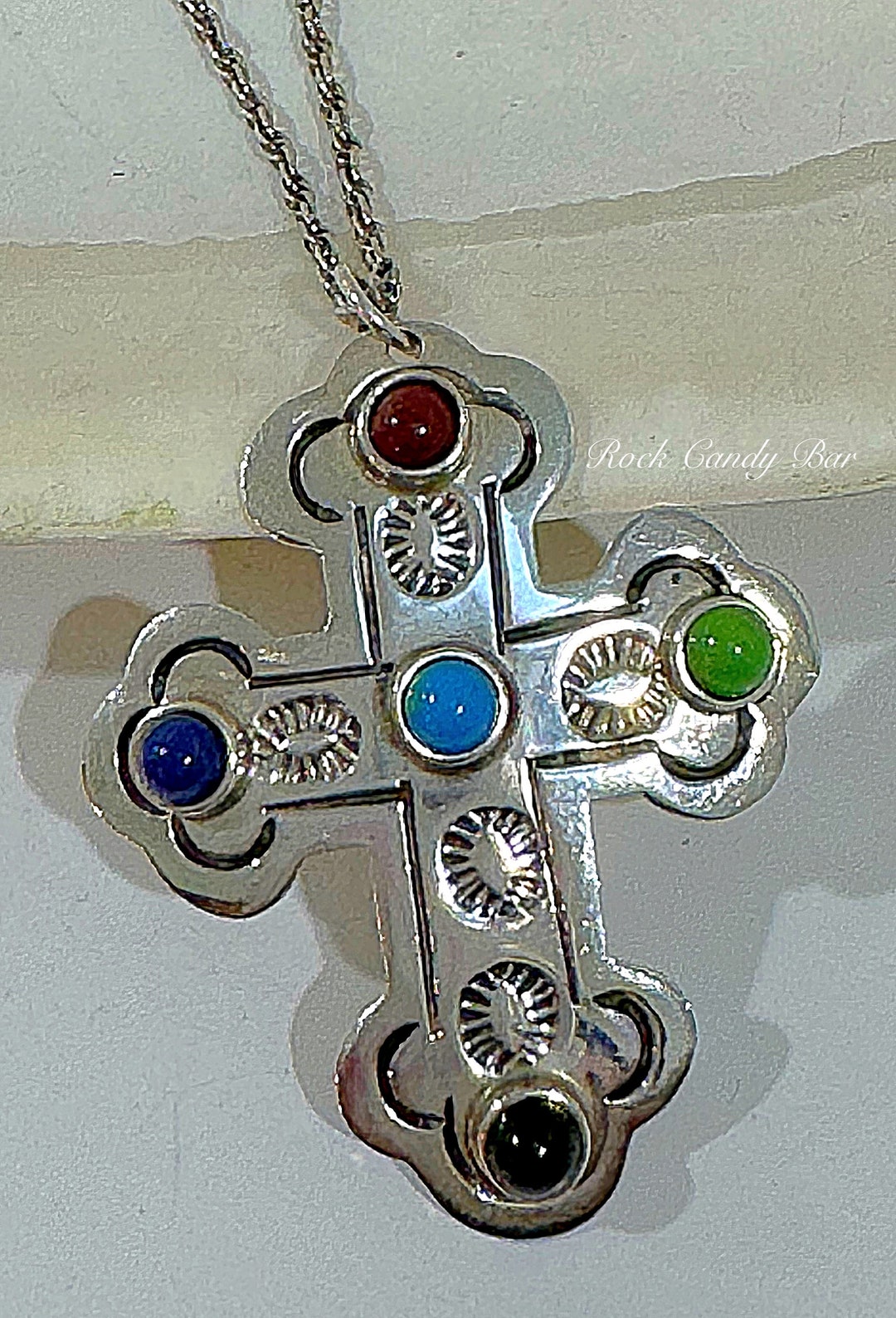 Vintage Navajo Cross Necklace Native American Cross Necklace Sterling ...