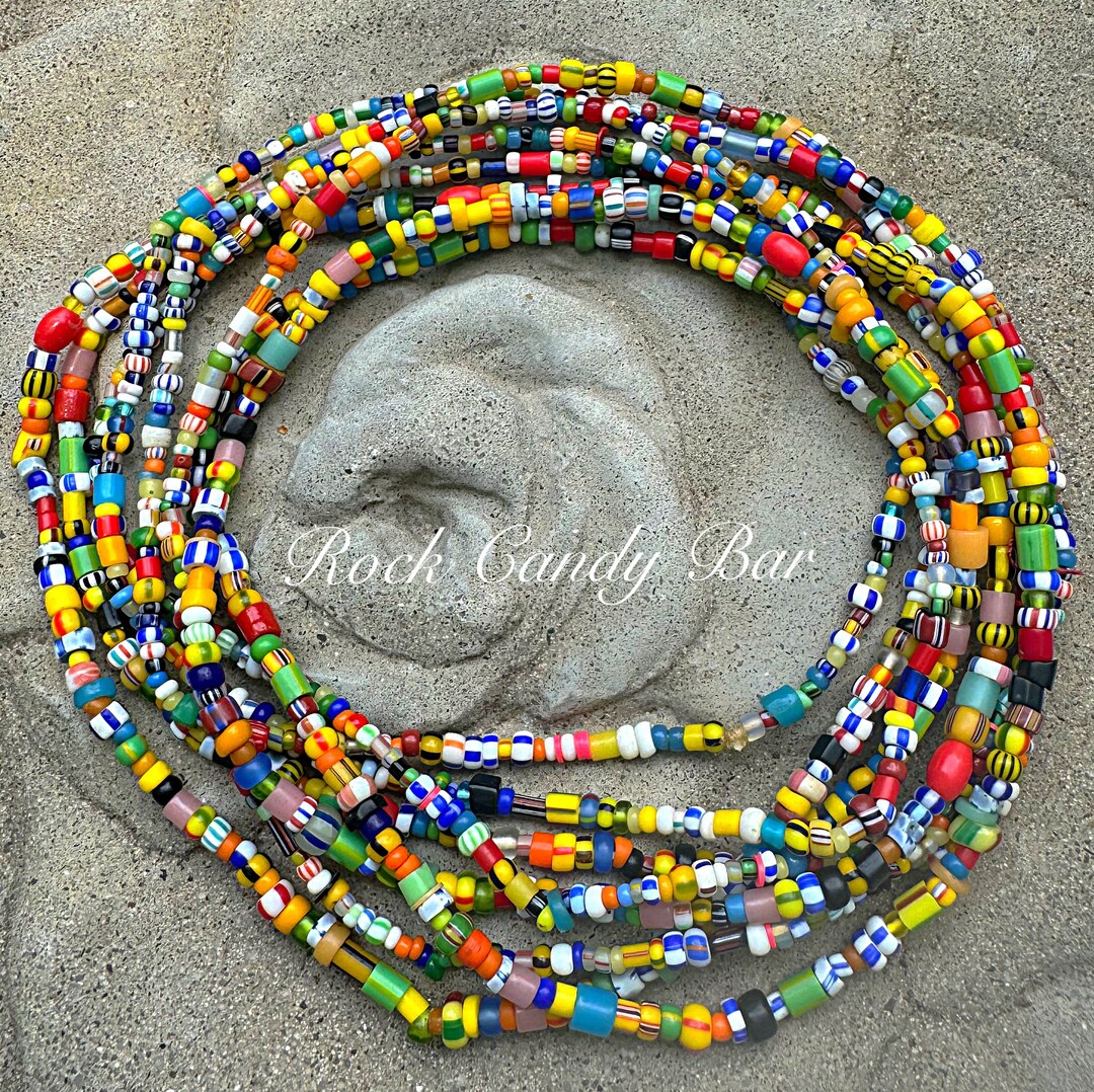 Vintage Trade Beads Colorful Trade Bead Necklace Set of 2 Colorful ...