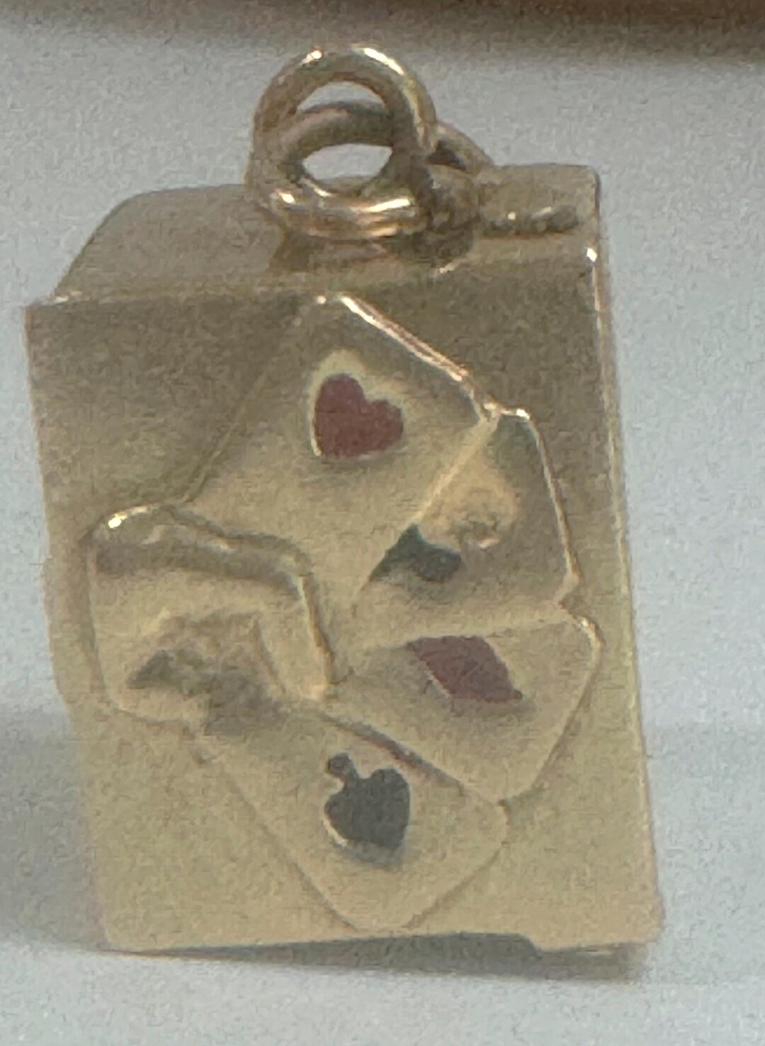 Deck of Cards Charm Vintage Gamblers Box Charm Poker Charm Gold Charm ...