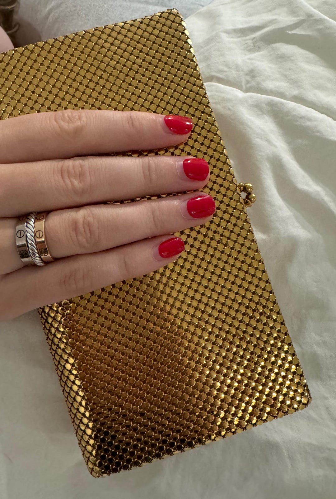 Mesh Wallet Vintage 50s Gold Mesh Clutch Wallet Small Gold Mesh Wallet ...