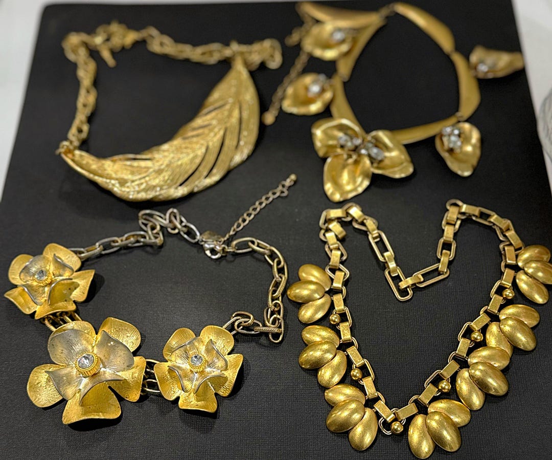 Vintage Chunky Gold Chain Choker Heavy Gold Statement Necklace Bold ...