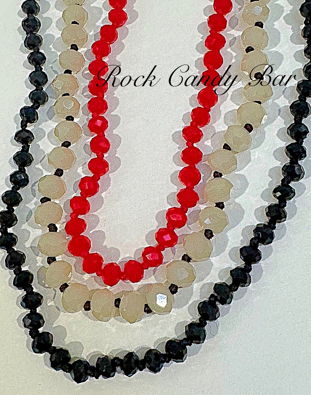 Vintage Crystal Flapper Necklaces Extra Long Knotted Crystal Necklaces ...
