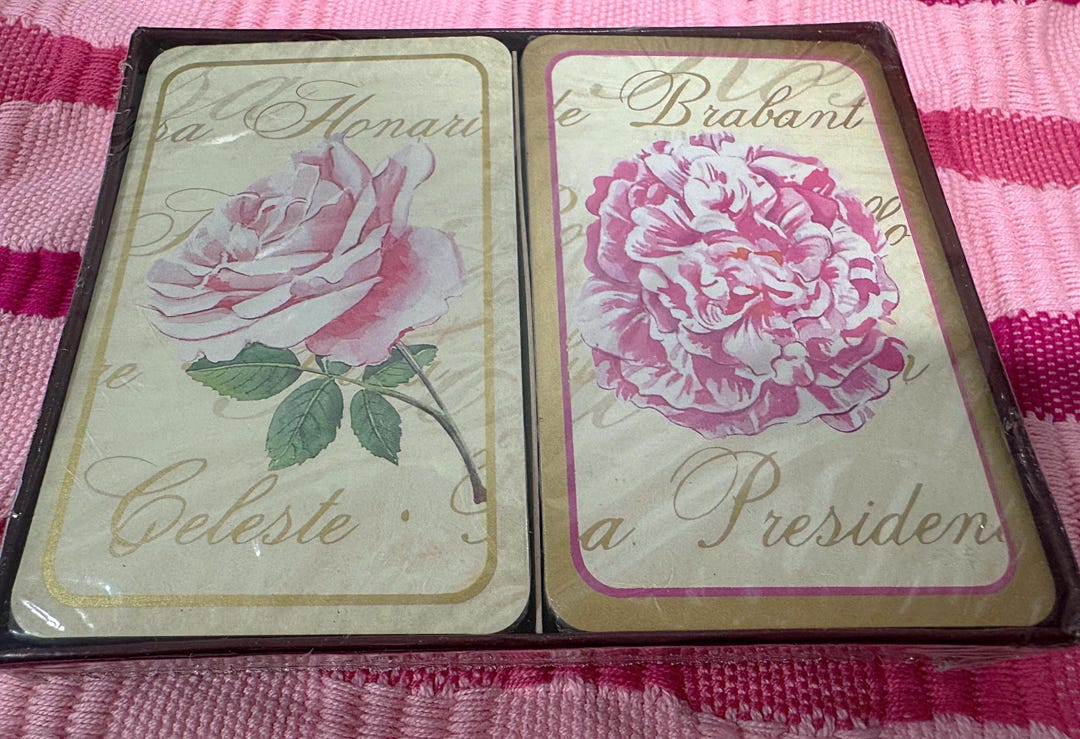Vintage Cards Floral Playing Cards Double Deck Pretty Flowers Playing ...