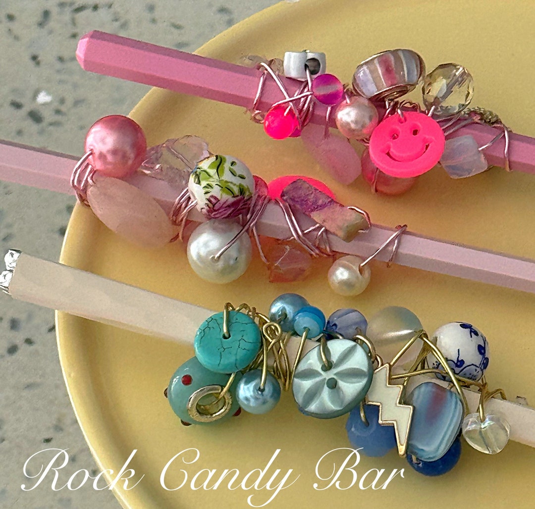 One-of-a-kind Beaded Hair Picks – Handmade Hair Sticks, Fun Messy Bun ...
