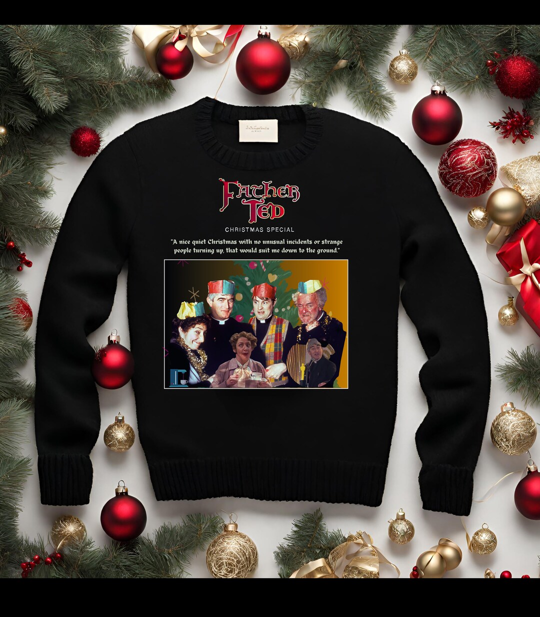 Fr Ted Christmas Jumper, Holiday Gift, Funny Fr Ted Dougal and Fr Jack ...