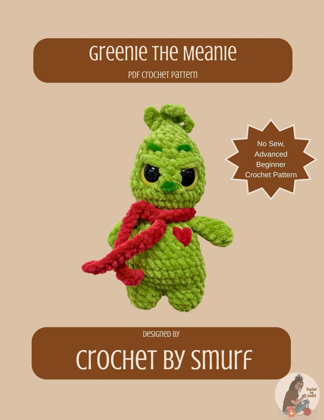 Meanie the Greenie, Crochet Pattern (PDF) - Etsy