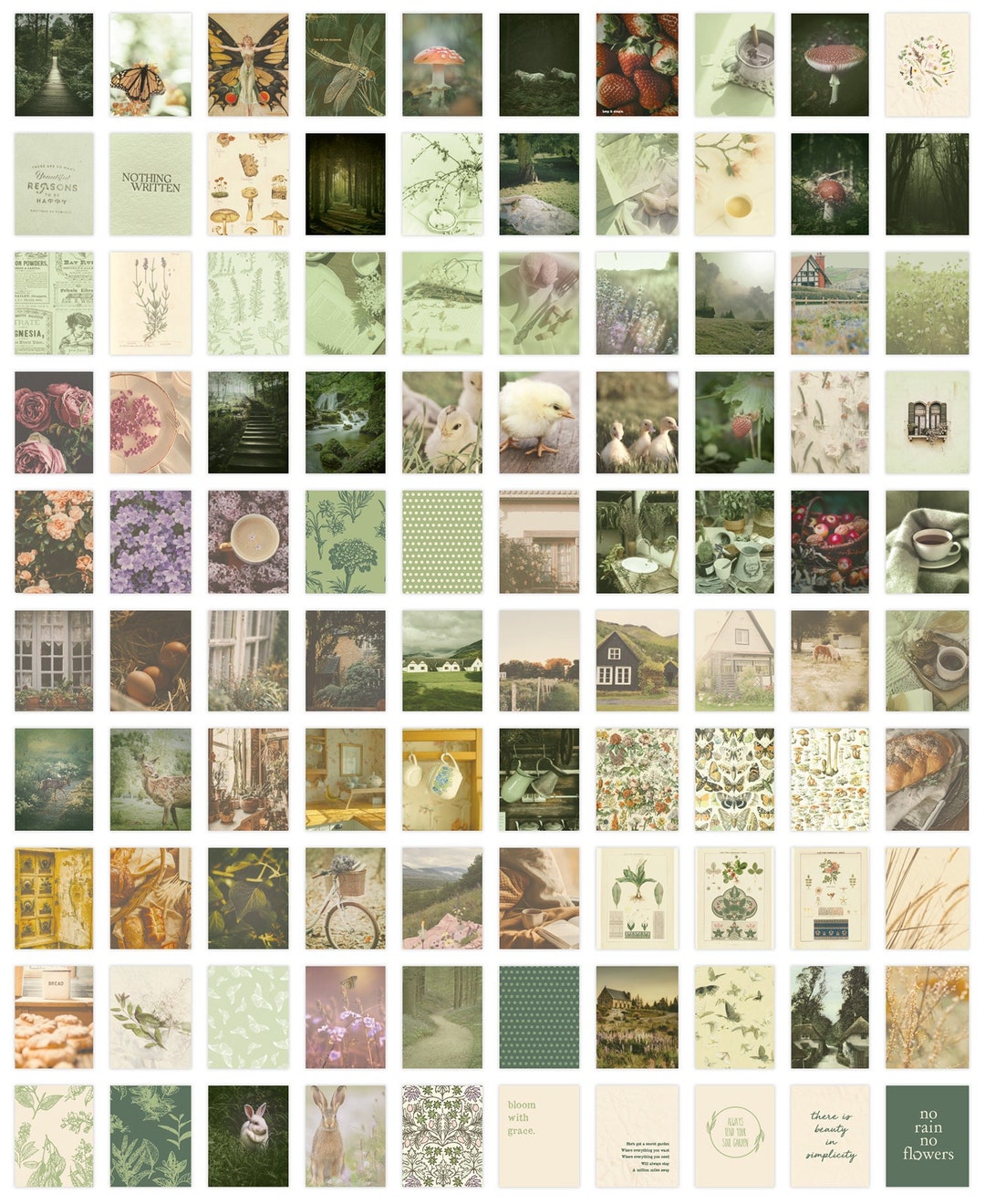 Cottage Core Wall Collage Kit 100 Pack - Etsy