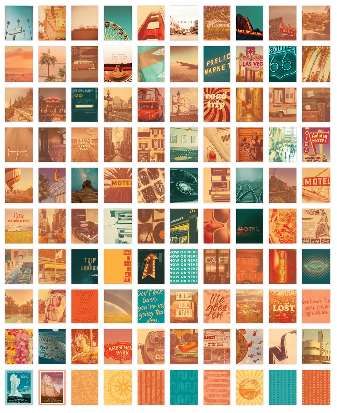 Retro Travel Collage Kit 100 Pack - Etsy