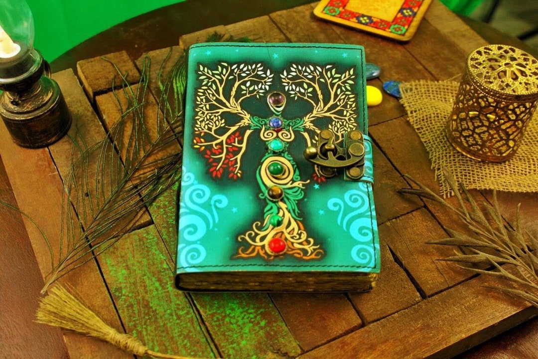 Mother of Earth With Seven Stone Handmade Leather Notebook - Etsy
