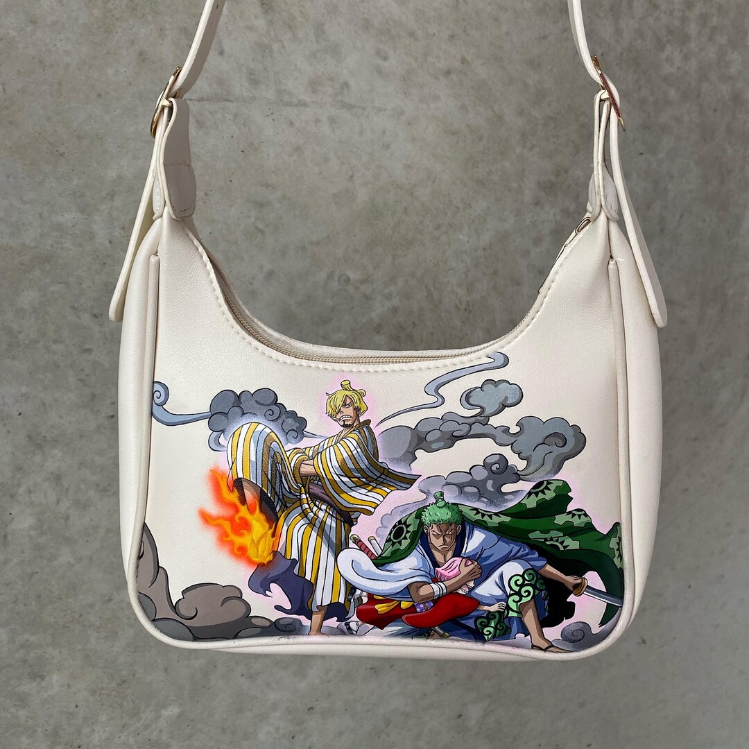 Hand-painted One Piece Shoulder Bag | Zoro and Sanji Wano Arc Design ...