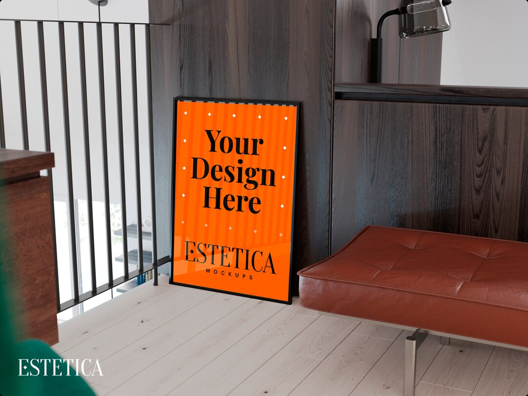 Glossy Vertical Black Frame Art Mockup in Luxury Modern Interior - Etsy