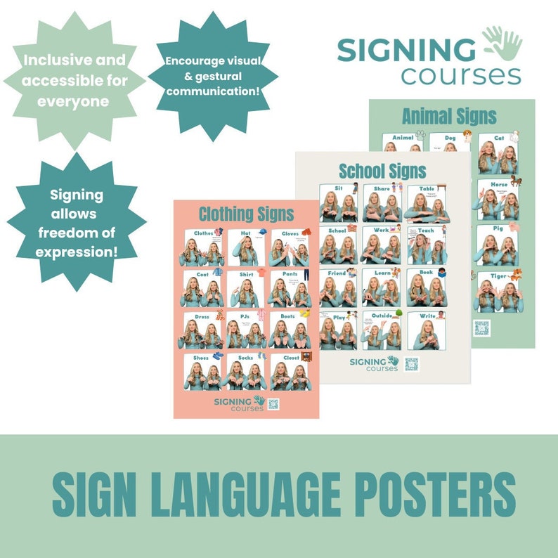 Bundle 13 Posters ASL Digital Download Deaf Early Special Education ...