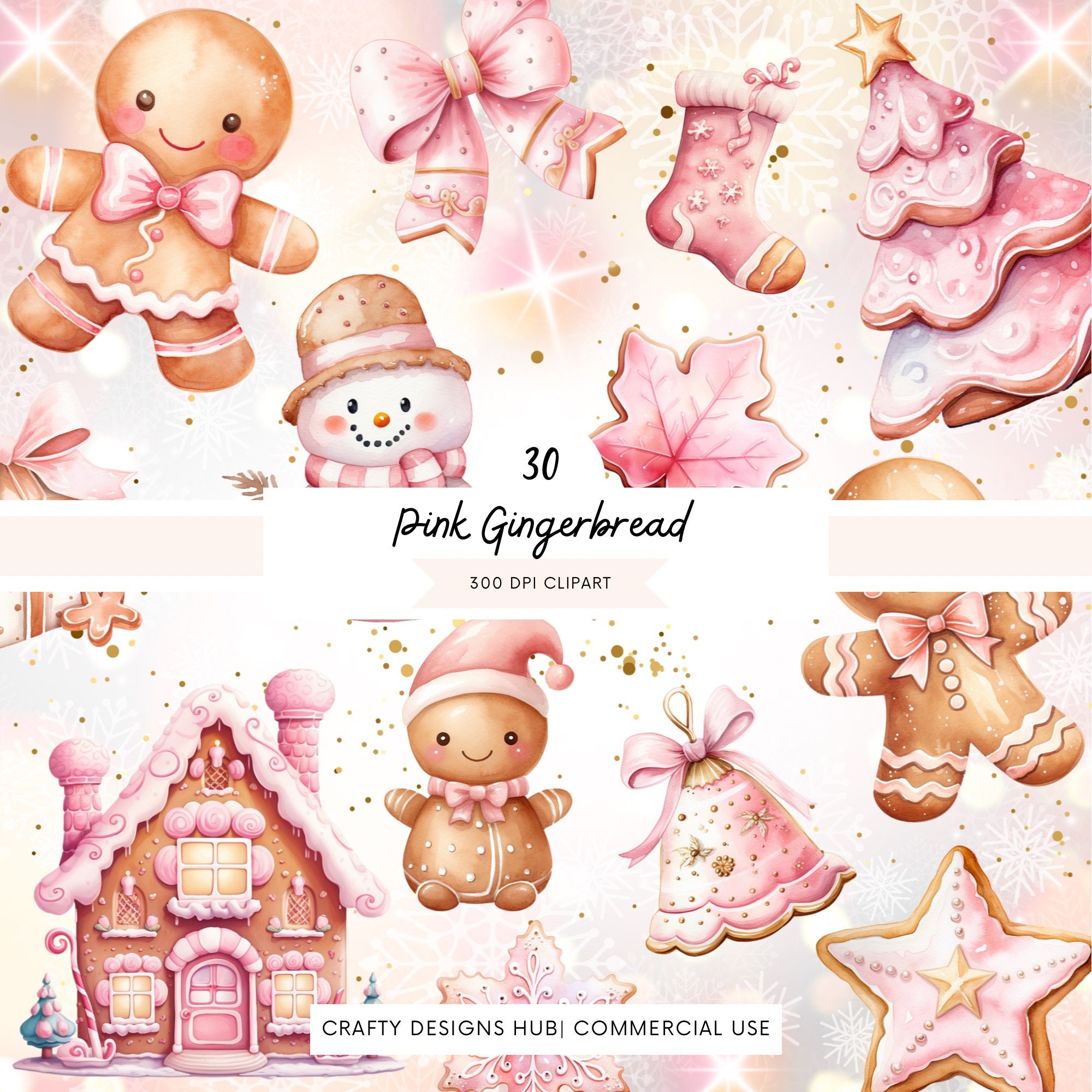 Pink Christmas Png, Pink Watercolour Christmas Clipart, Christmas ...
