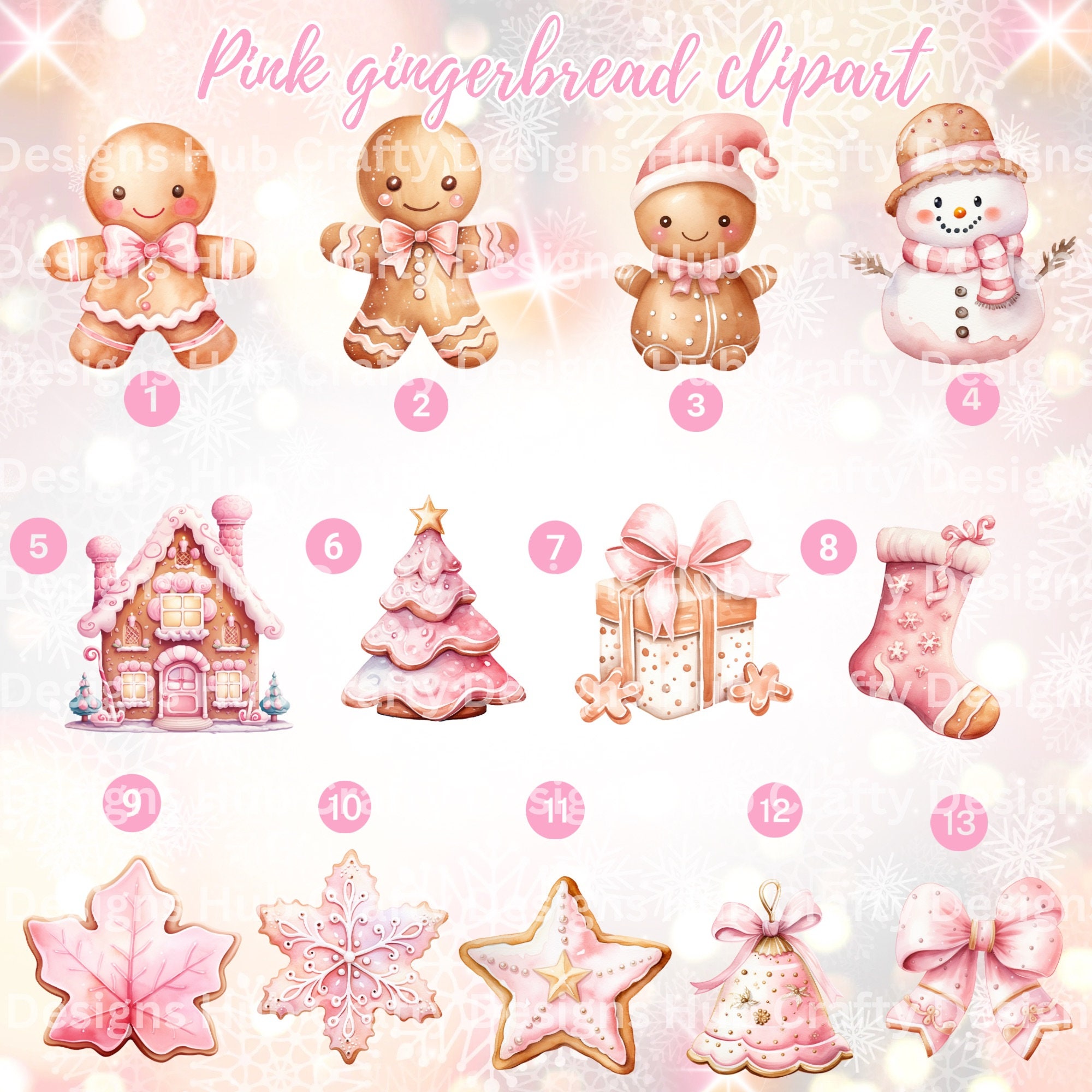 Pink Christmas Png, Pink Watercolour Christmas Clipart, Christmas ...