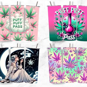 12 Weed Tumbler Wraps Bundle, Marijuana Sublimation Designs, Cannabis ...