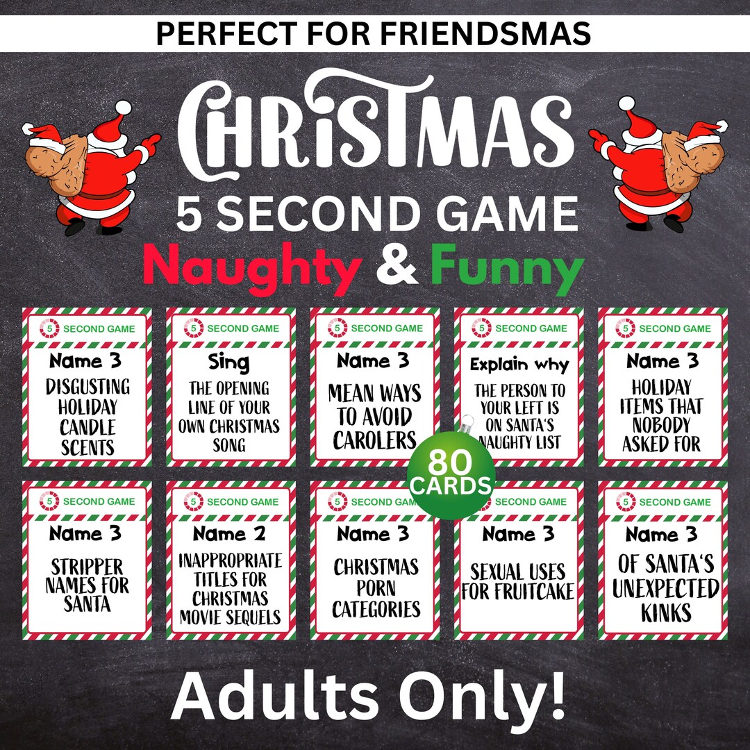 Naughty Christmas 5 Second Game, Printable Funny Christmas Game for ...