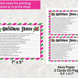 Pink Christmas Trivia Game, Christmas Party Games, Festive Season ...