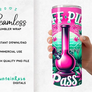 Weed Tumbler Wrap Marijuana Smoker Girl 20oz Sublimation Tumbler Design ...