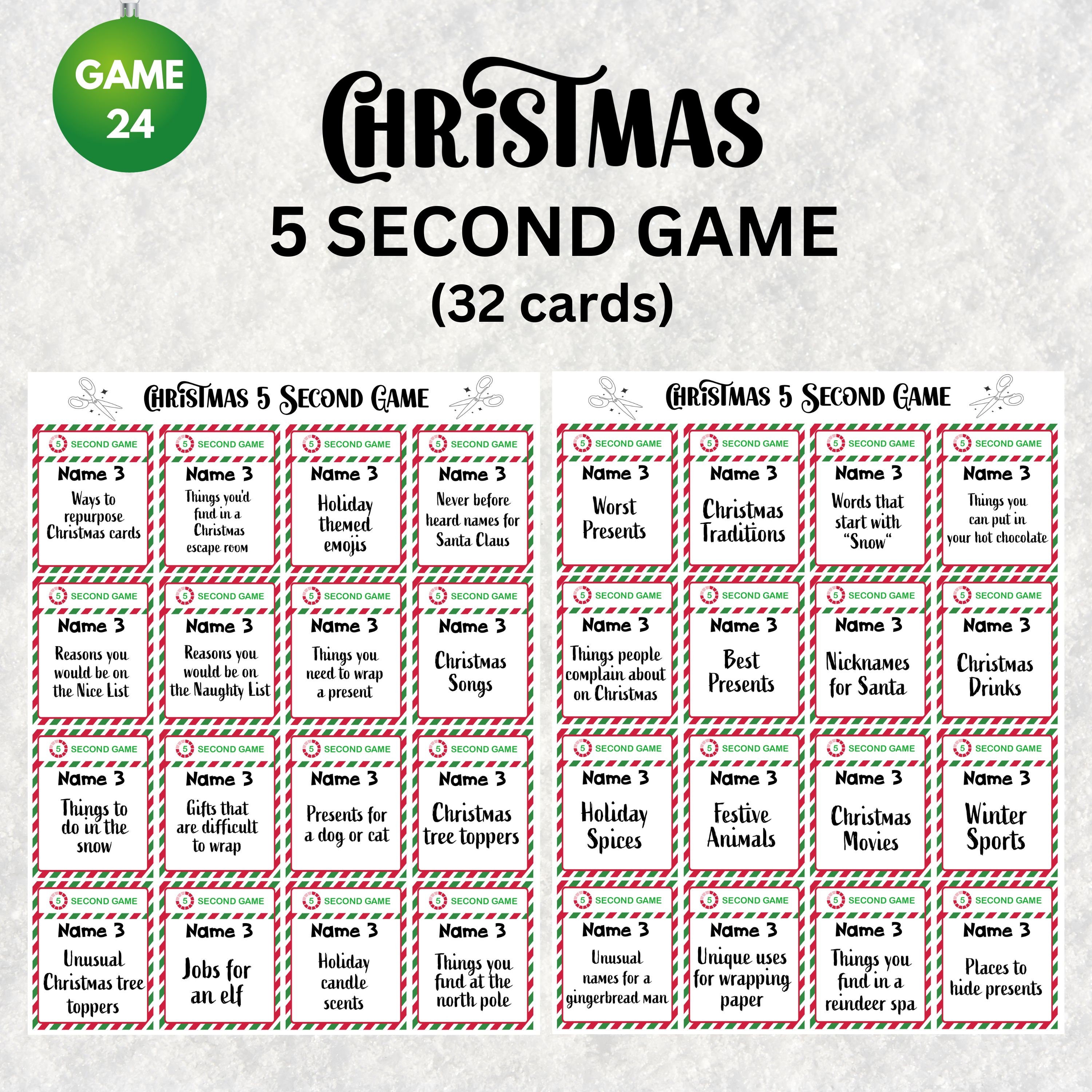 26 Printable Christmas Game Bundle, Christmas Family Games, Christmas ...