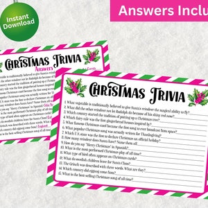 Pink Christmas Trivia Game, Christmas Party Games, Festive Season ...