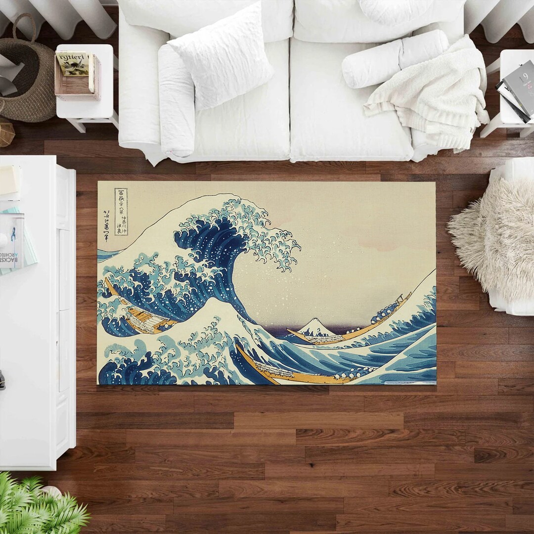 Wave off Kanagawa Rugsthe Great Wave Rugs Japanese Rugs - Etsy