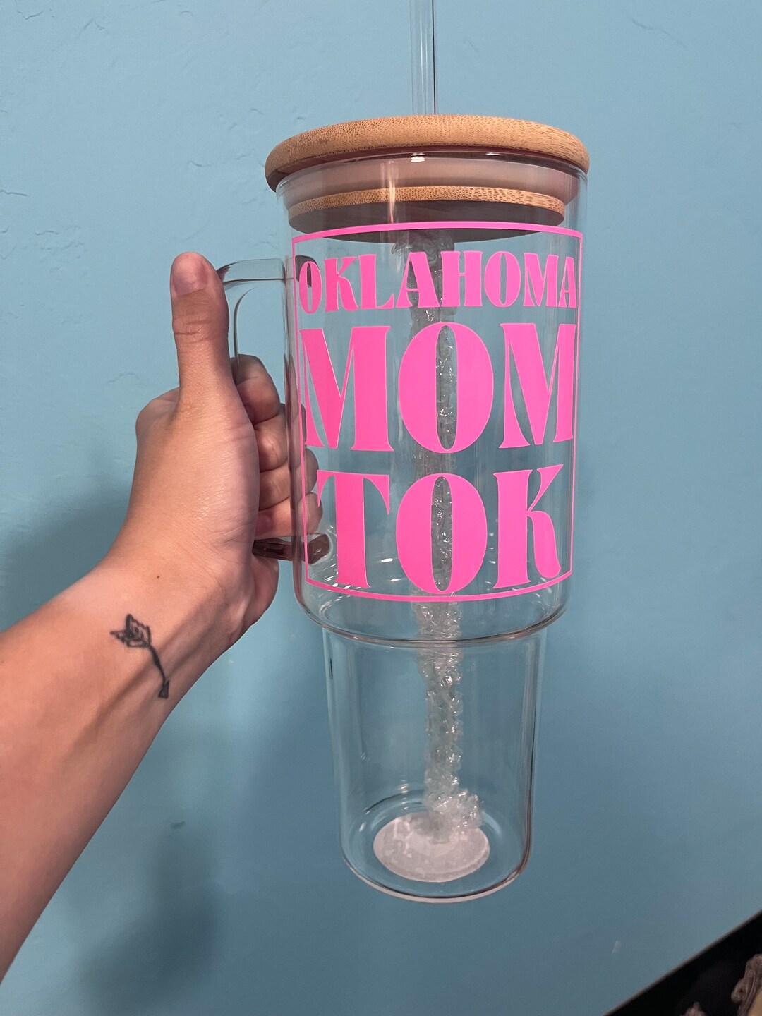 Momtok Clear Glass 40 Oz Tumbler - Etsy