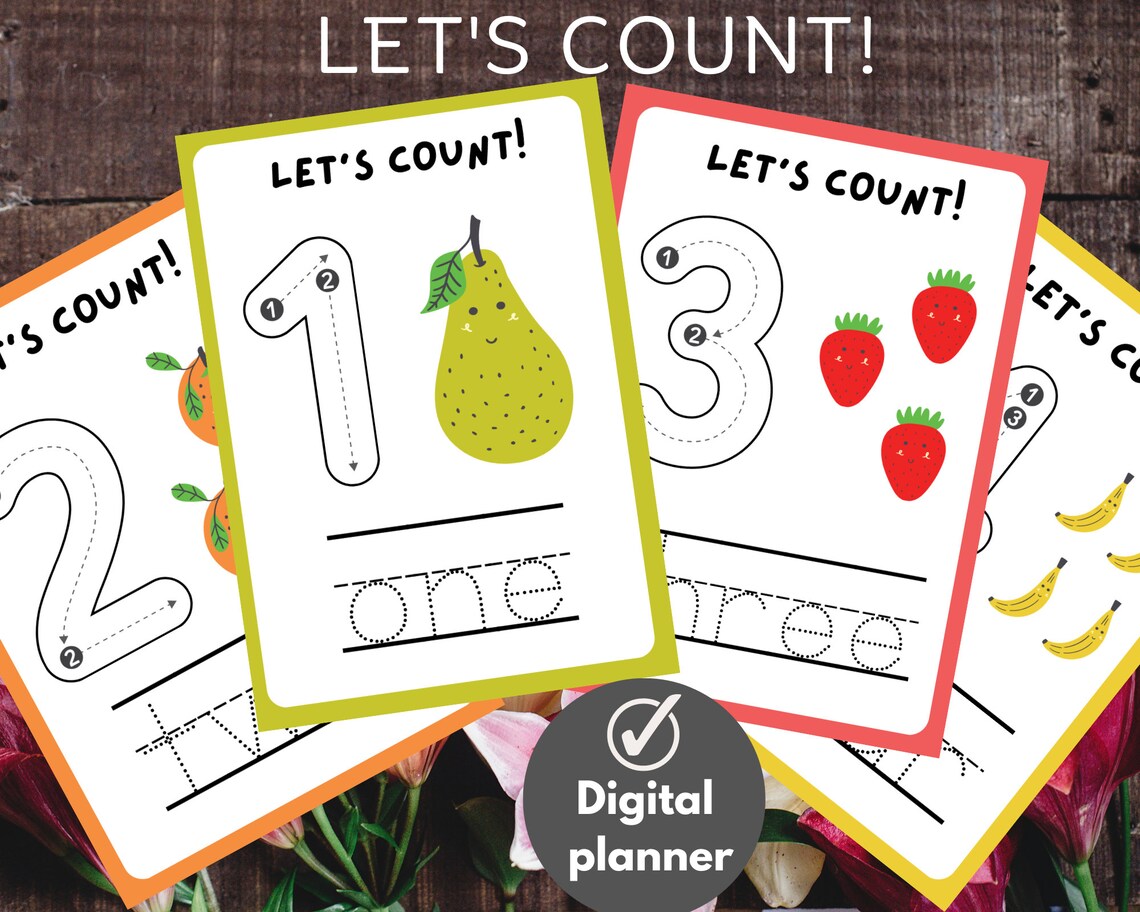 Tracing Numbers 1-10 Flashcards Printable, Preschool Kids Curriculum ...