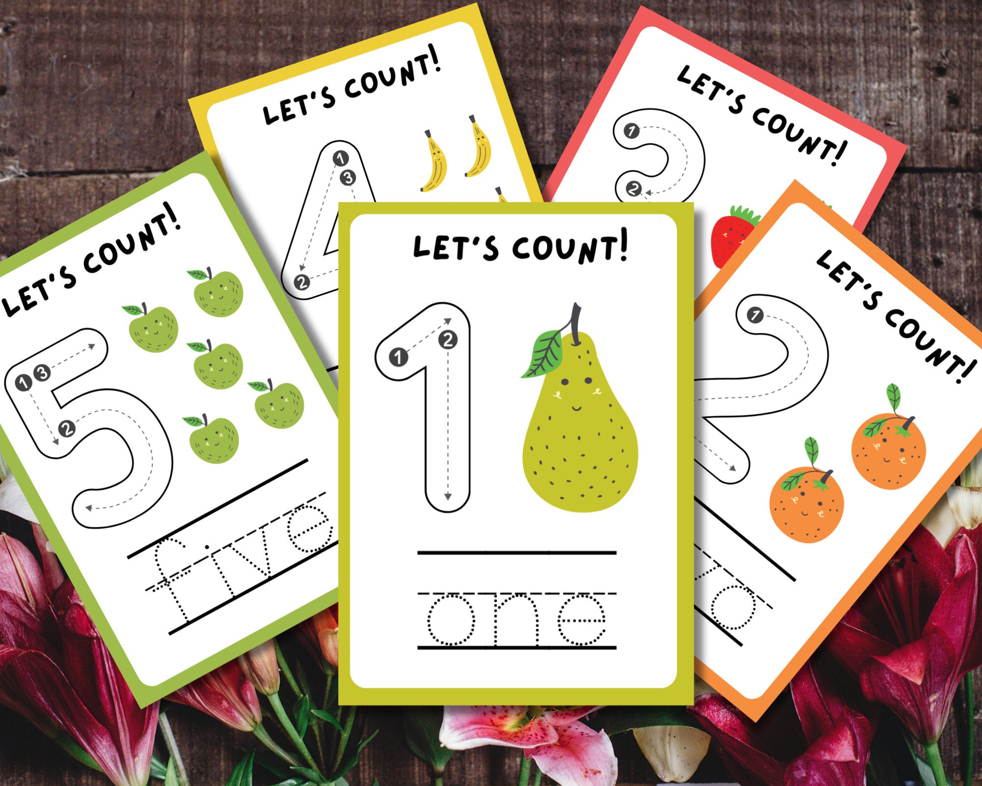 Tracing Numbers 1-10 Flashcards Printable, Preschool Kids Curriculum ...