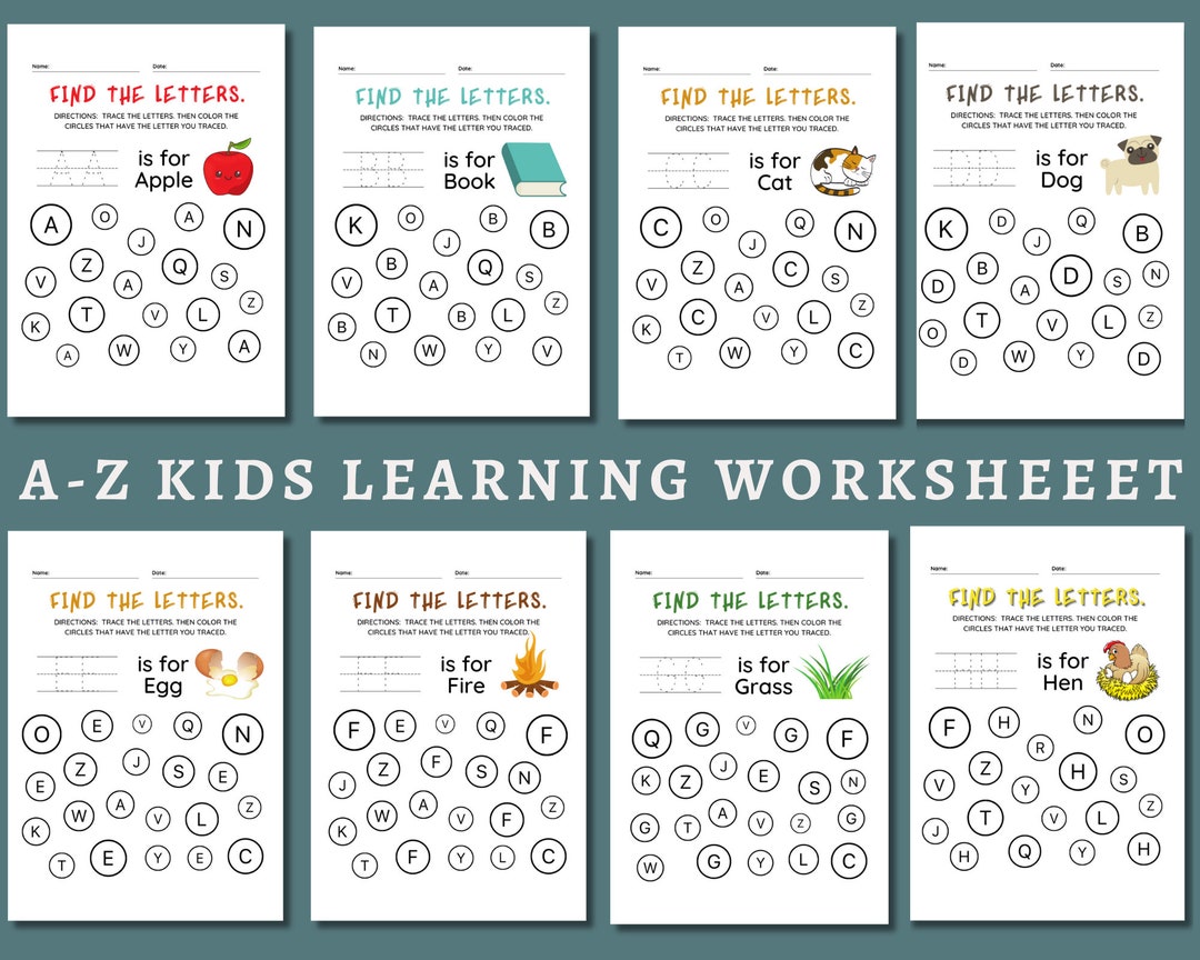 26 Alphabet Worksheets, Handwriting Practice, Find the Letter, Trace ...