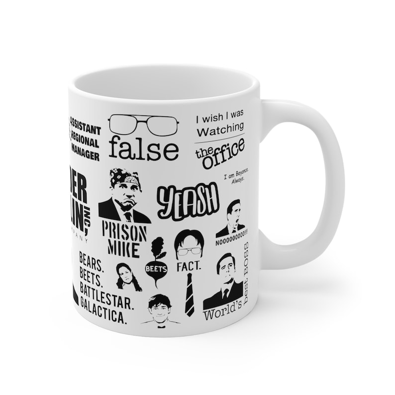 Dunder Mifflin Mug: the Office TV Show All Over Print - Etsy