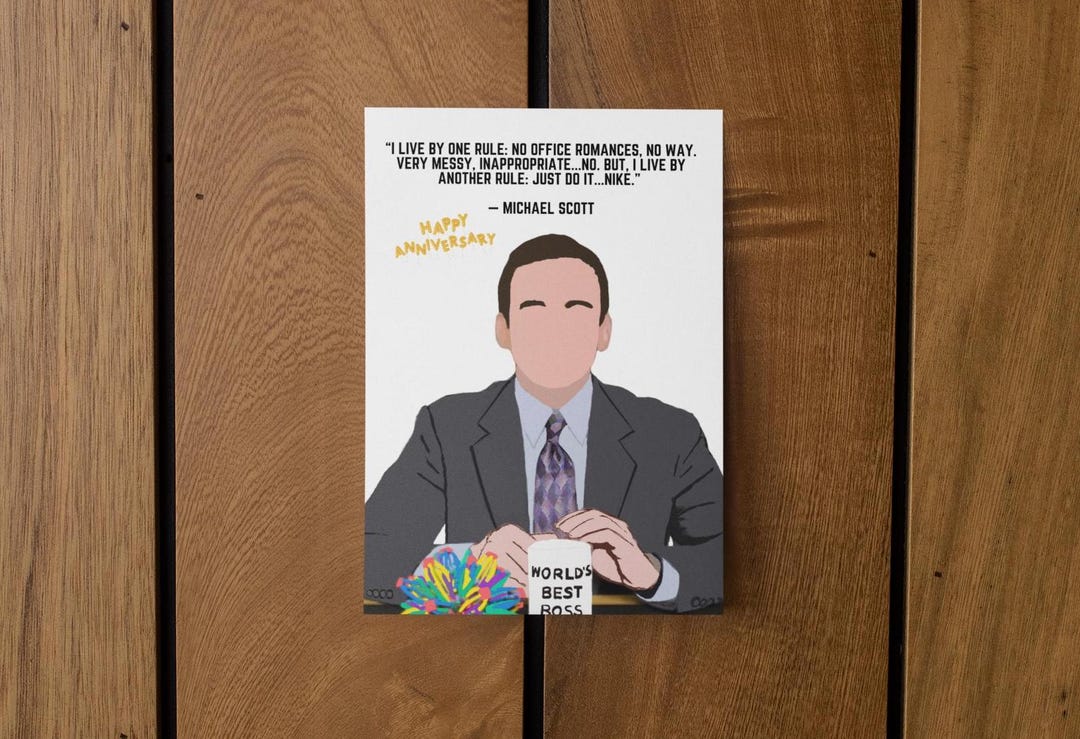 Michael Scott Happy Birthday Card, Funny Anniversary Card, the Office ...