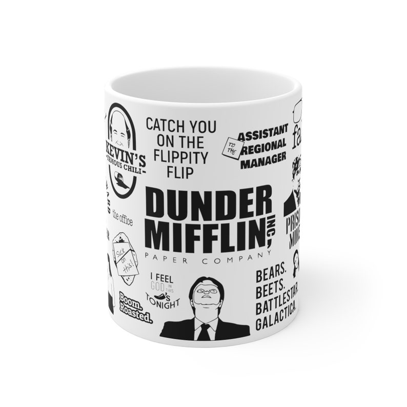 Dunder Mifflin Mug: the Office TV Show All Over Print - Etsy