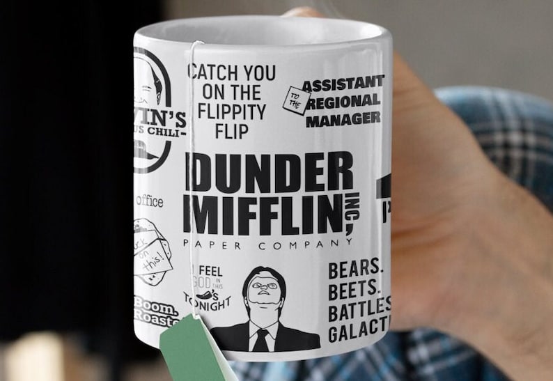 Dunder Mifflin Mug: the Office TV Show All Over Print - Etsy