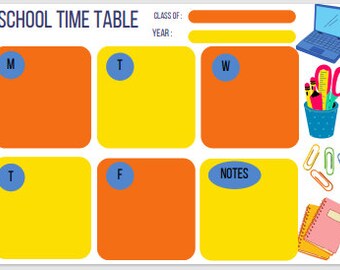 School Timer/ Time Table - Etsy