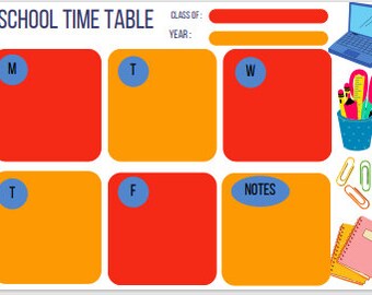School Timer/ Time Table - Etsy