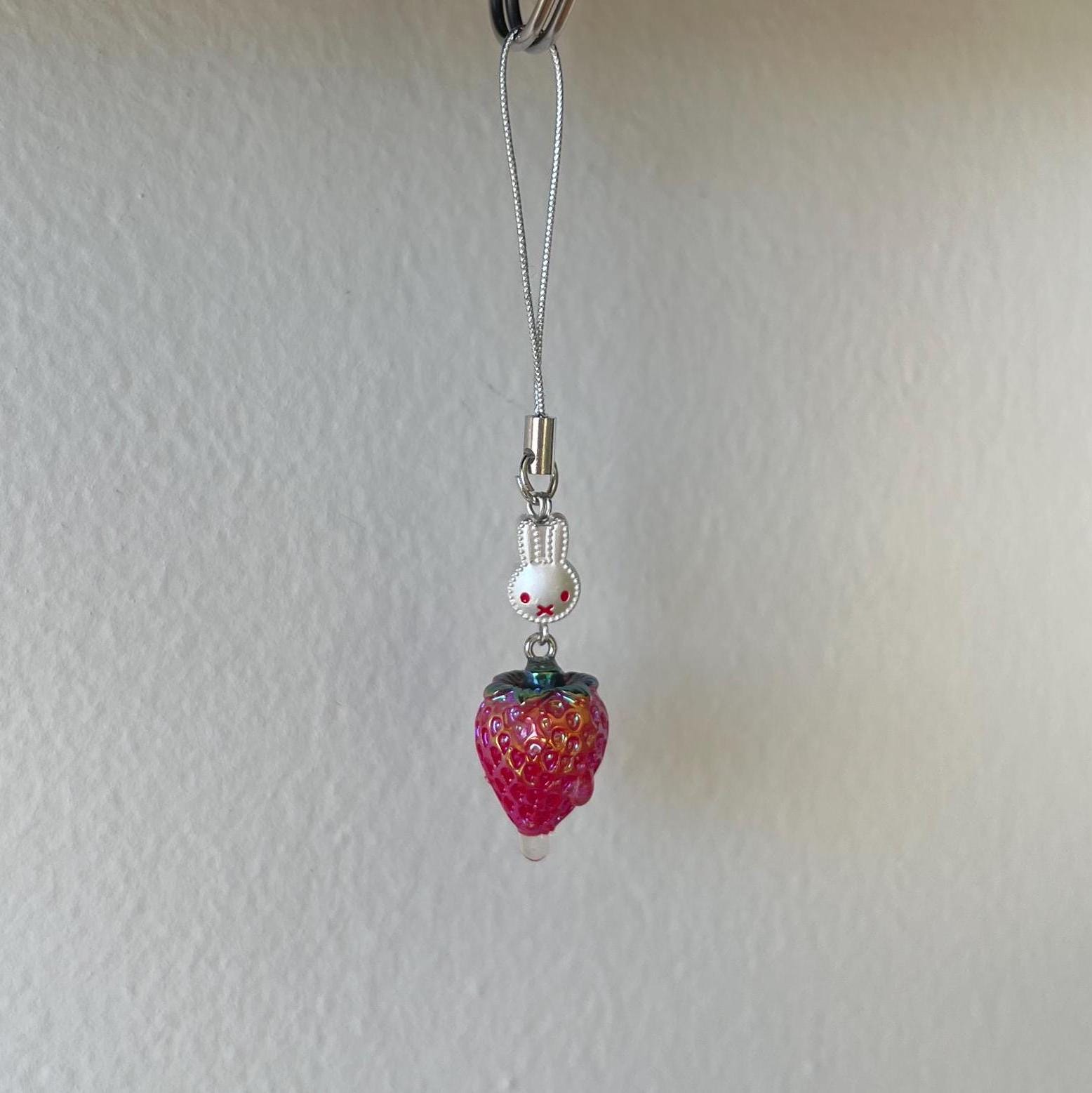 Strawberry Drip Iffy Mify Bunny Phone Charm - Etsy