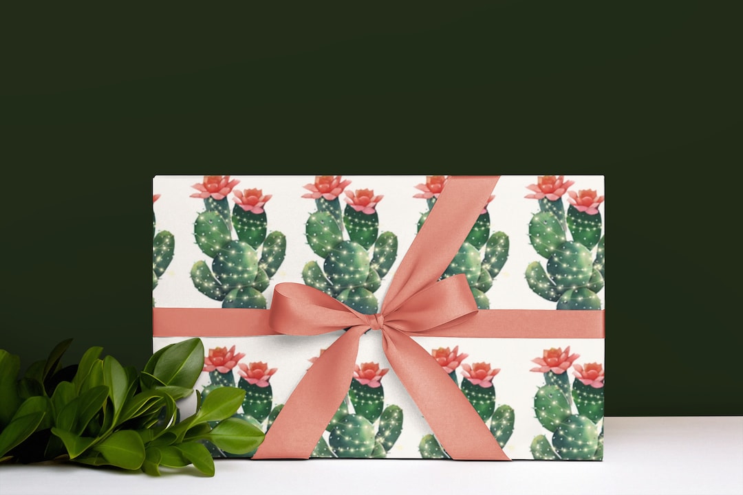 Eco-friendly Cactus Christmas Wrapping Paper Gift Wrap - Etsy