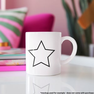 Star Outline SVG - for Engrave, Shirt Design, Mug or Cup, and More ...