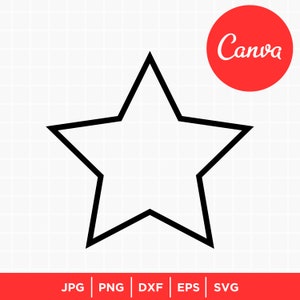 Star Outline SVG - for Engrave, Shirt Design, Mug or Cup, and More ...