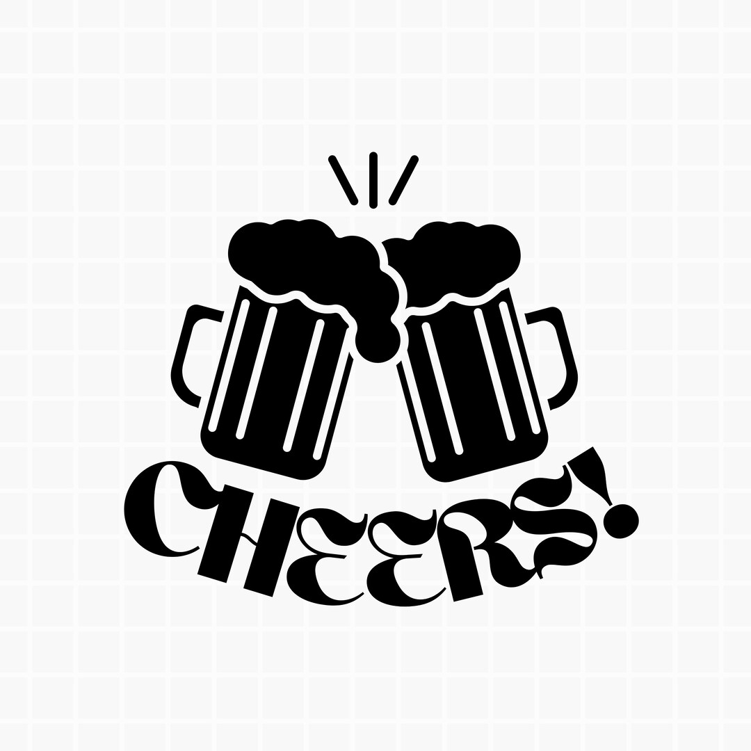 Cheers! SVG - for Engrave, Mug or Cup, Stickers, and More - Simple ...