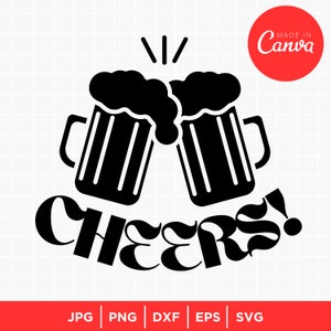 Cheers! SVG - for Engrave, Mug or Cup, Stickers, and More - Simple ...