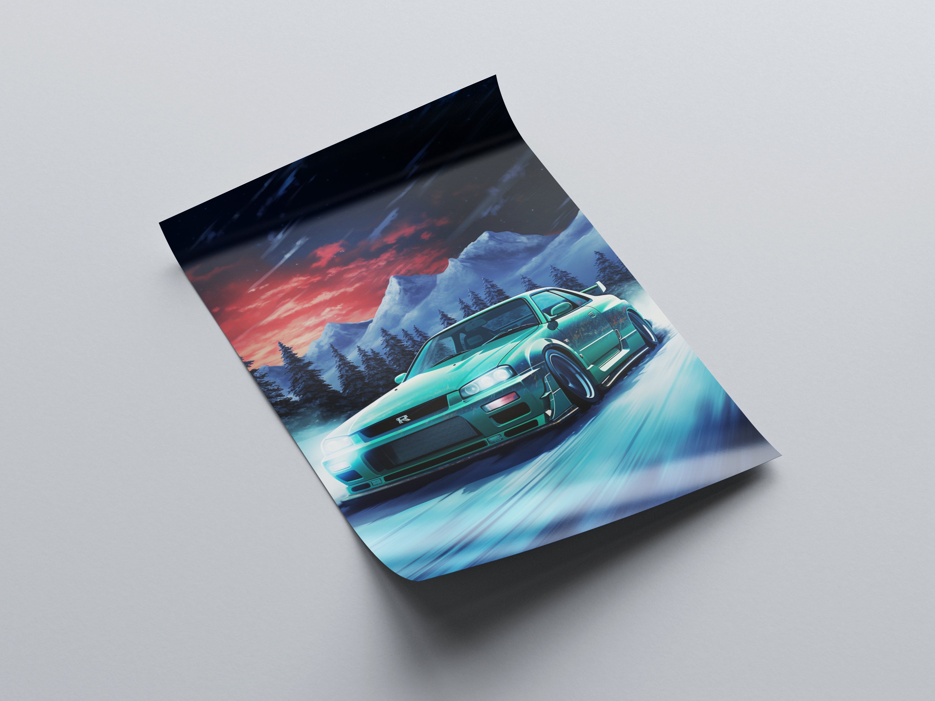 Nissan Skyline R34 GT-R Poster: Legendary Performance Art. Celebrate ...