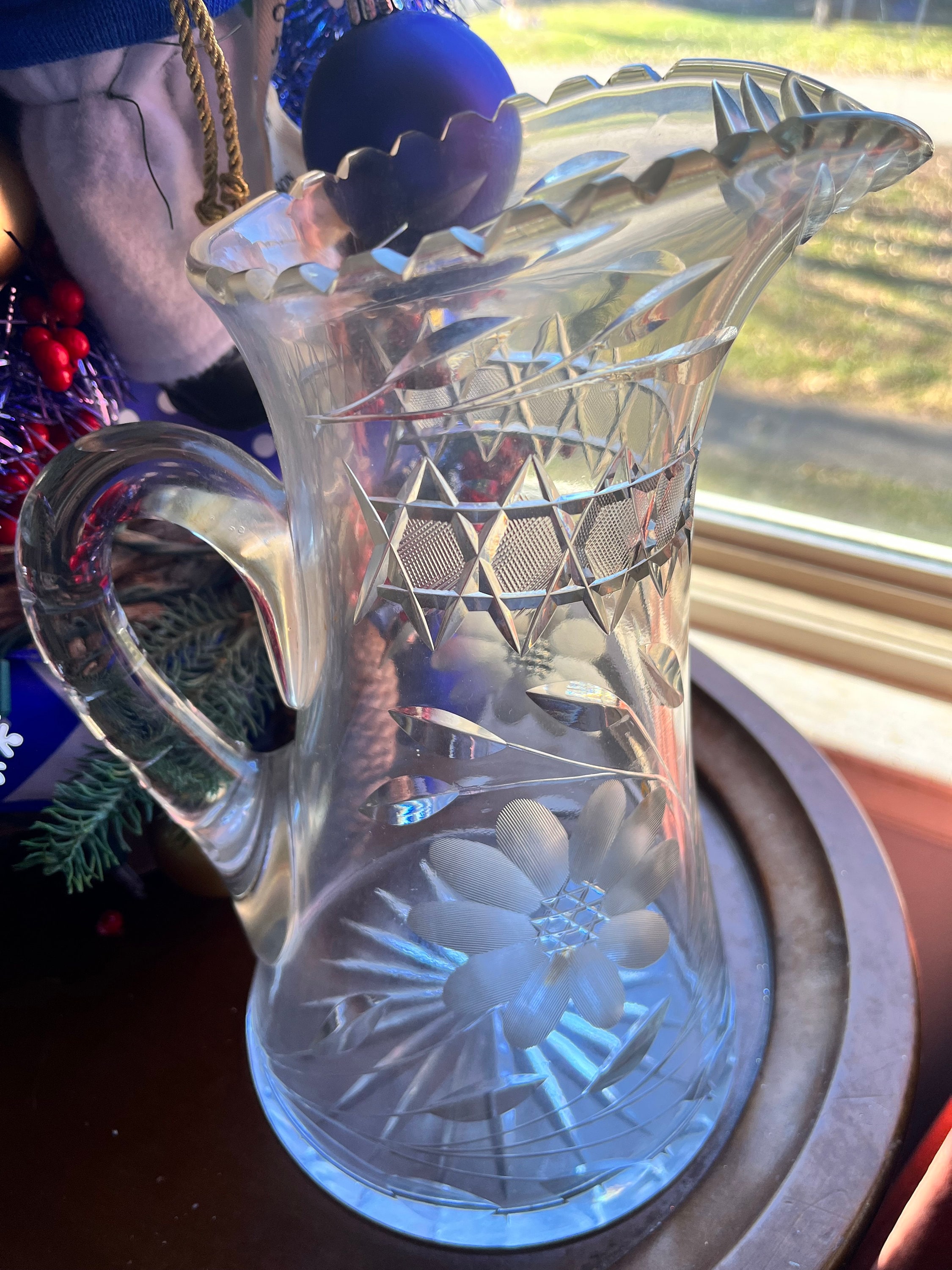 Antique Glass Pitcher Circa 1900s - Etsy