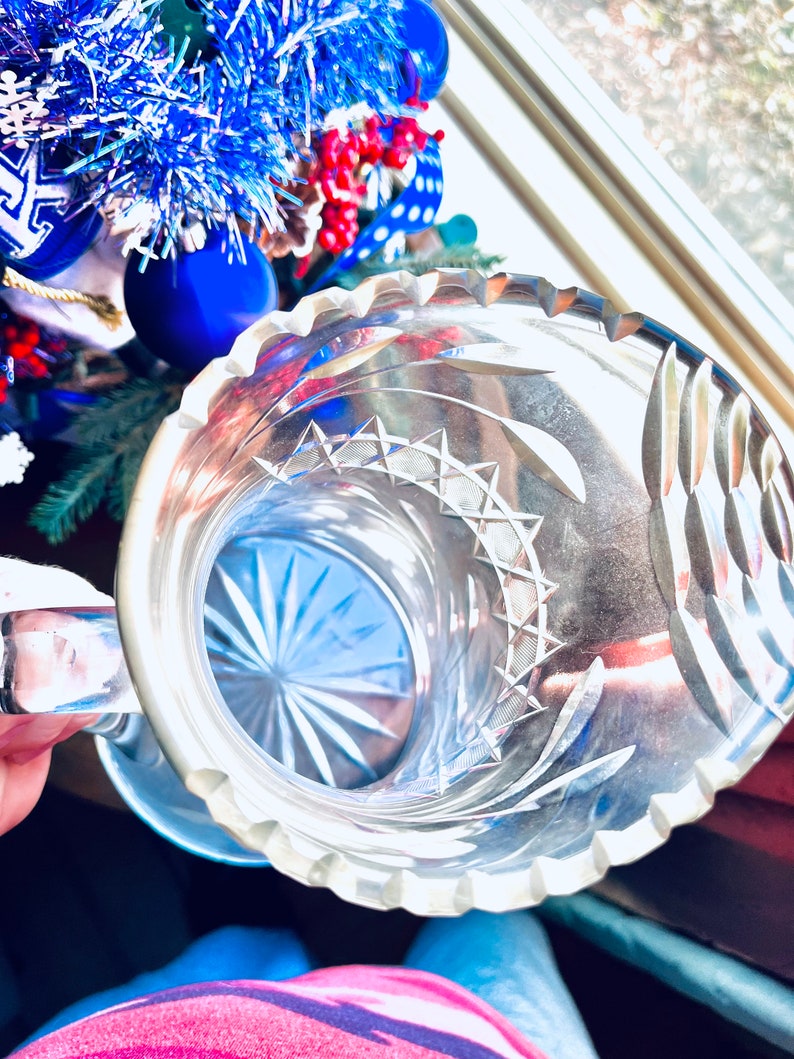 Antique Crystal Glass Pitcher Circa 1900s - Etsy